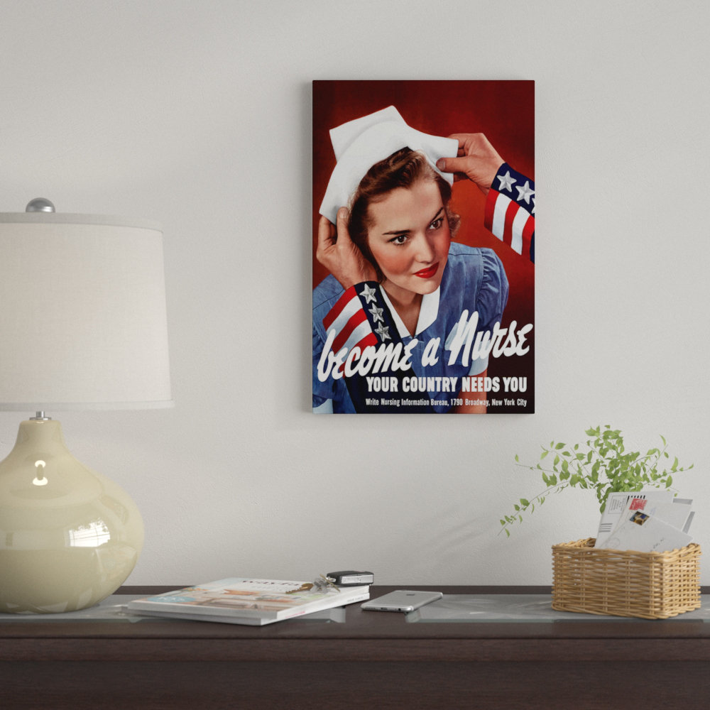 East Urban Home 'WWII Poster of Uncle Sam Placing a Hat on a Smiling ...