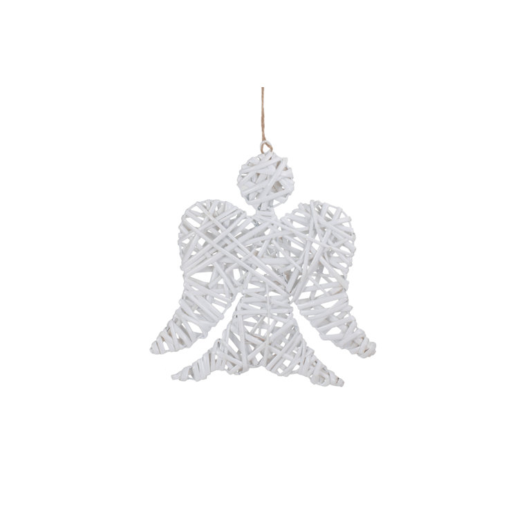 Highland Dunes Guisborough Wicker Angel Shaped Hanging Sculpture ...