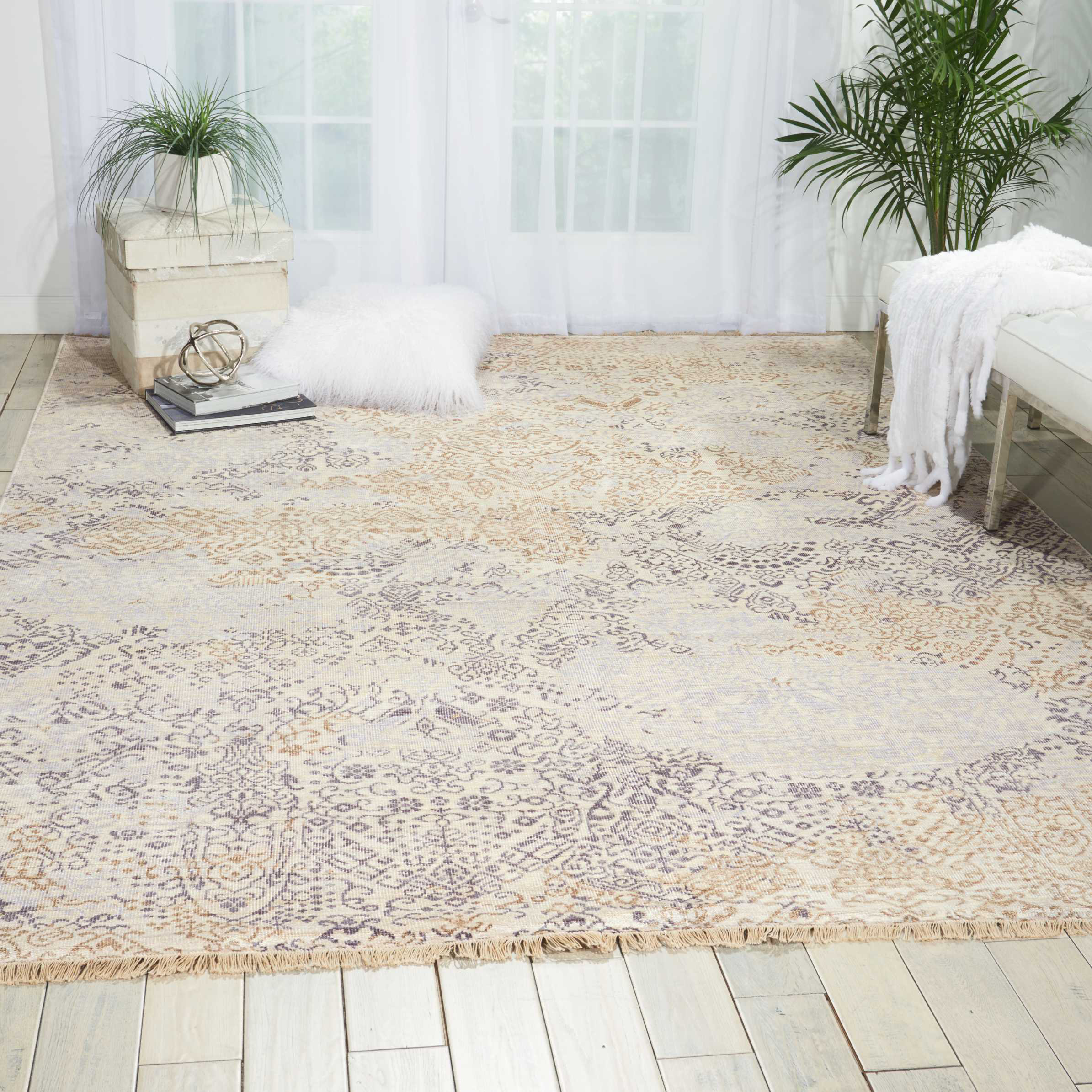 Bungalow Rose Hurdsfield Oriental Hand-Knotted Opal Area Rug | Wayfair