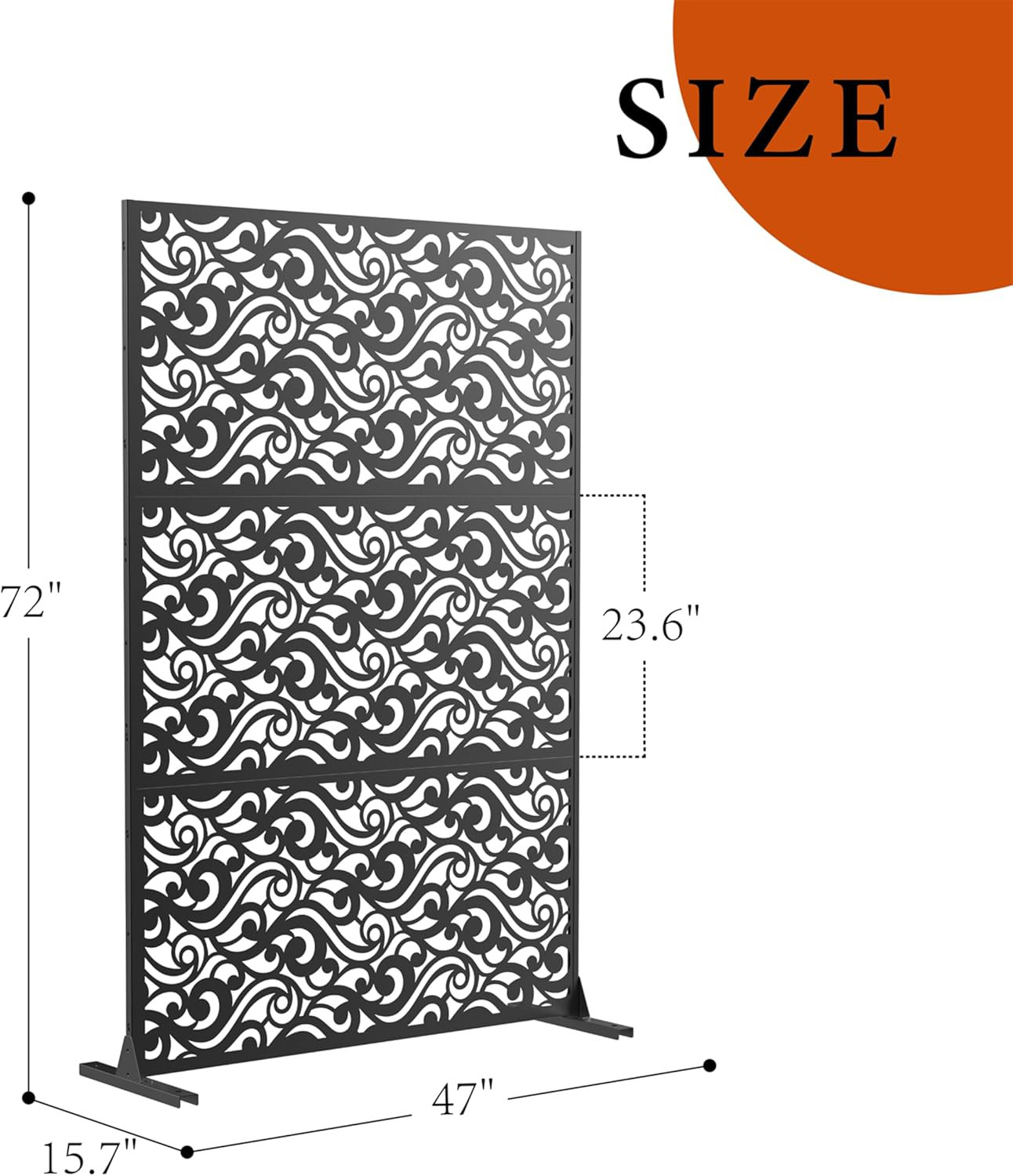 Yesurprise Metal Privacy Screen 72" H X 47" W, Outdoor Privacy Screens ...