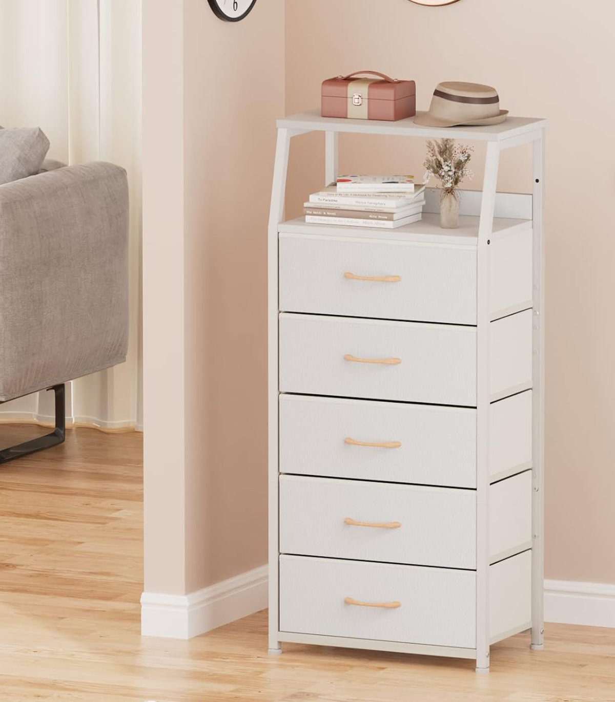 Ebern Designs 5 Drawer Sturdy Steel Frame Dresser,Vertical Storage ...