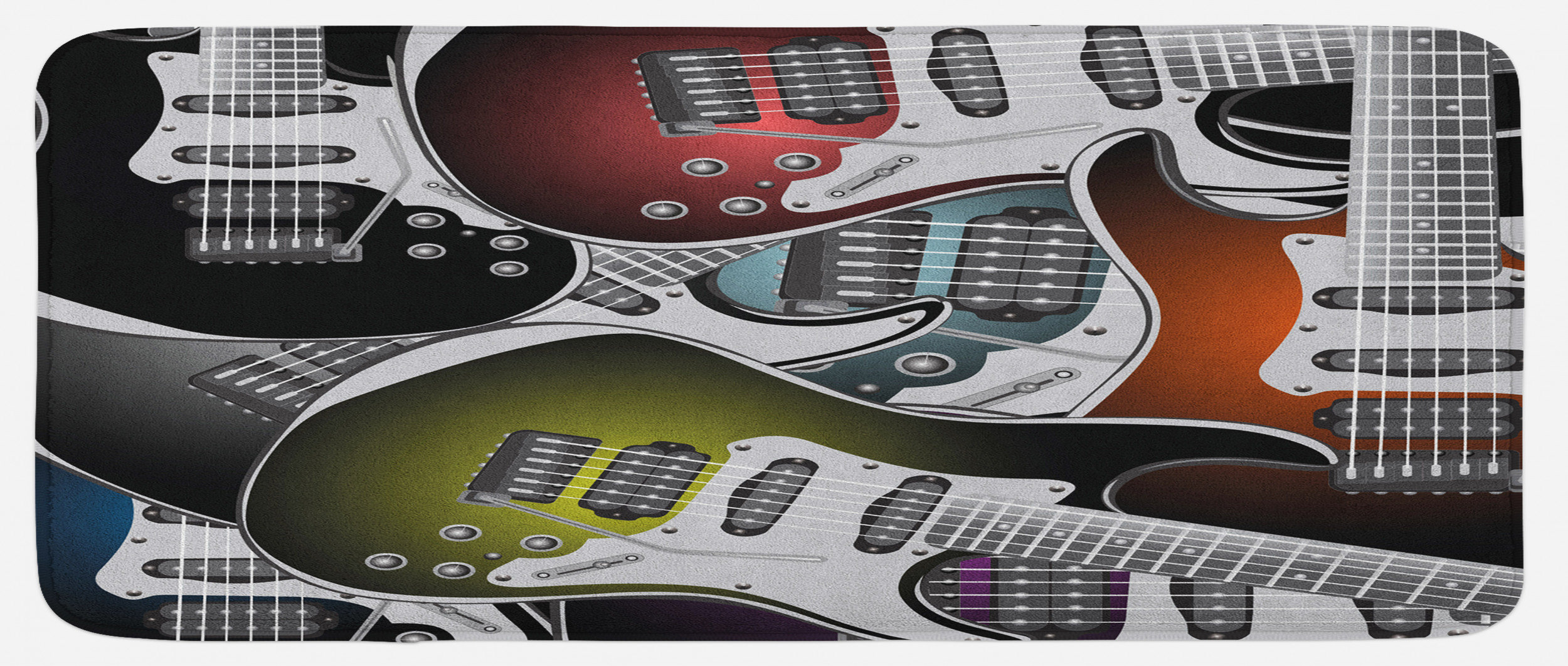 East Urban Home Pile Of Graphic Colorful Electric Guitars Rock Music ...