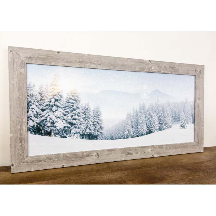 Millwood Pines Blue Winter Scene Framed Print | Wayfair