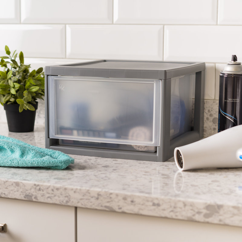 IRIS USA, Inc. Stackable Storage Bin W/ Drawer, Gray & Reviews | Wayfair