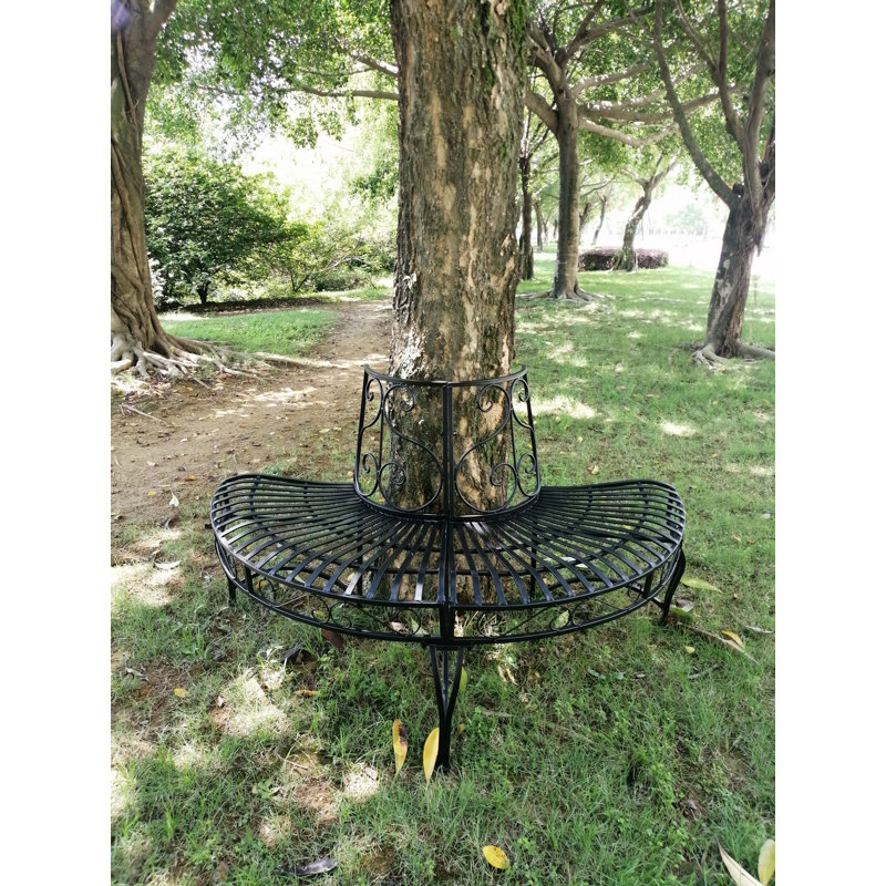 Hi-Line Gift Ltd. Metal Semi-Circle Tree-Wrap Bench & Reviews | Wayfair