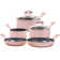 Belfry Kitchen Blush Pink 5-Piece Ceramic Cookware Set - Includes 2 ...
