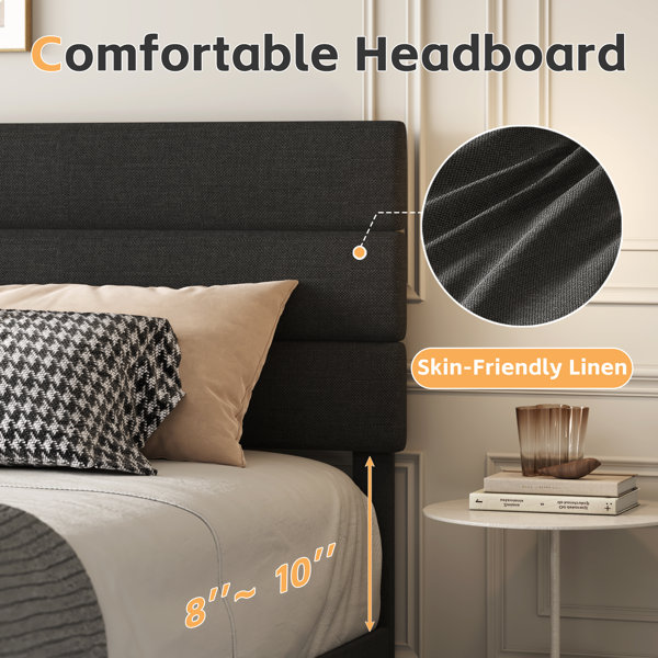 Ebern Designs Dontarius Upholstered Platform Bed & Reviews | Wayfair