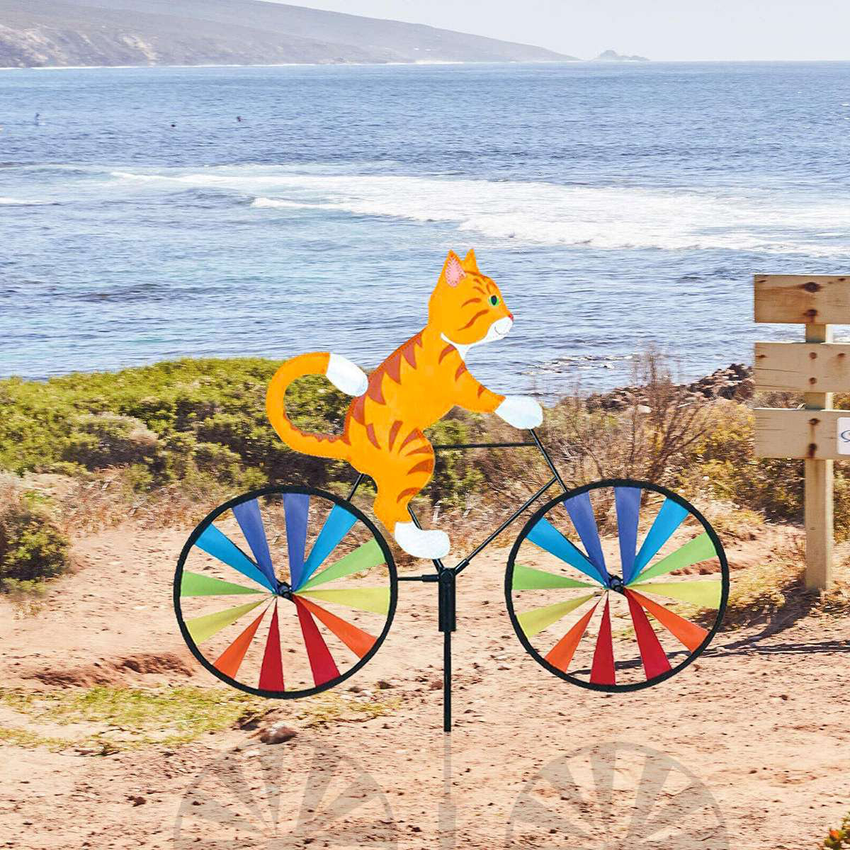 Arlmont & Co. Nefsad Animal Riding Bike Wind Spinner Outdoor Windmill ...