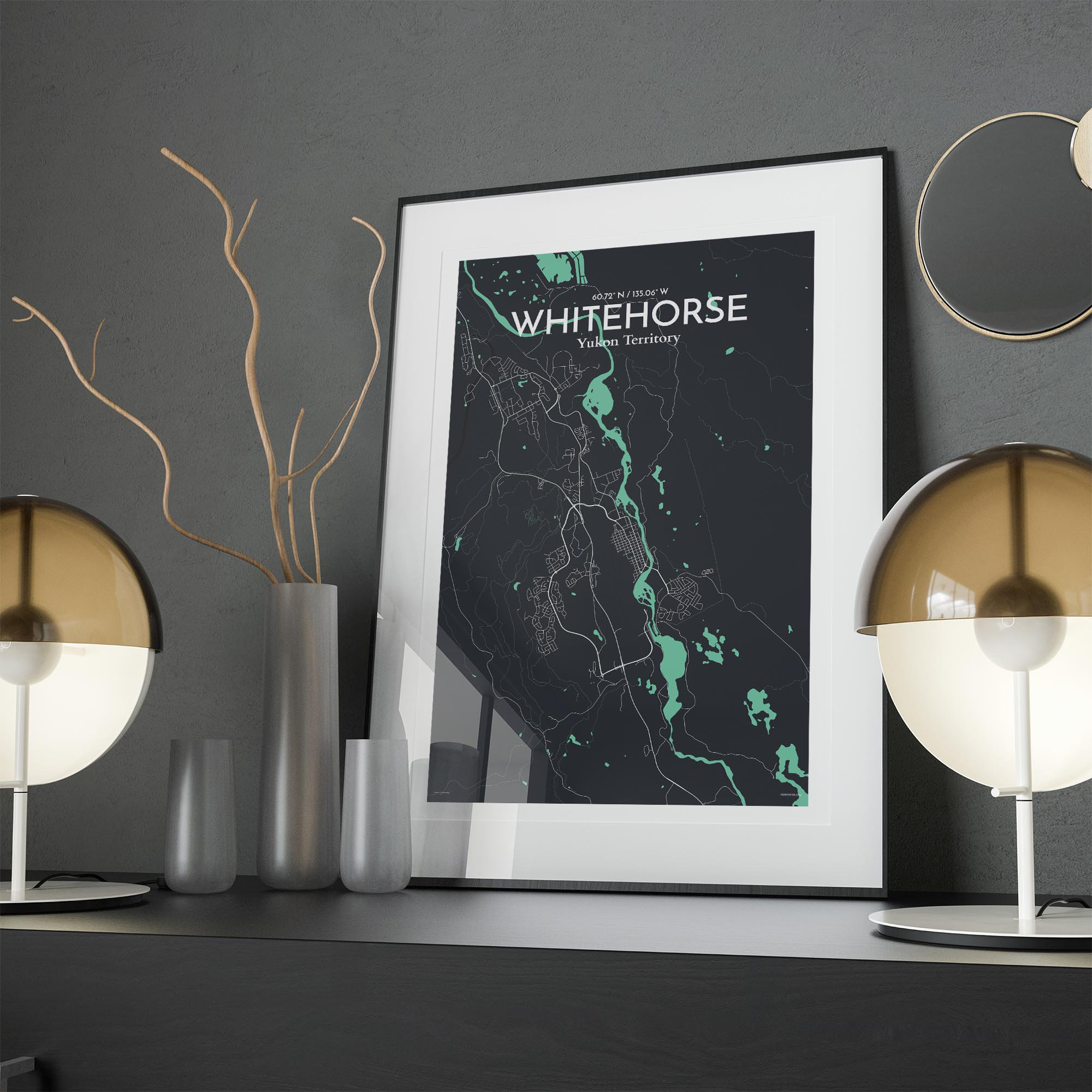 Trinx Whitehorse City Map Graphic Art - Wayfair Canada