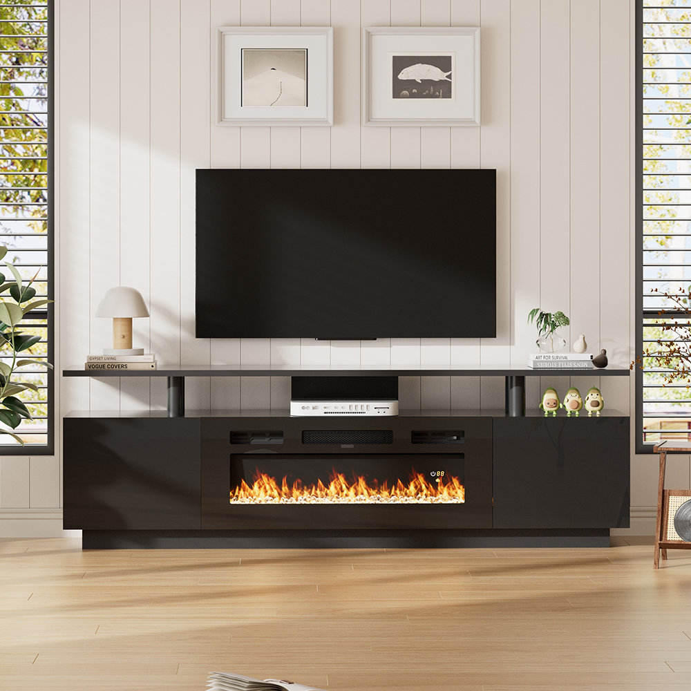 Metro Lane Demisire Metro Lane 179cm W Electric Fireplace & Reviews ...
