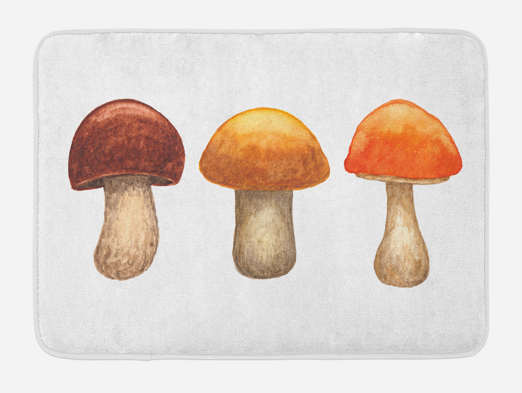 Ambesonne Nature Plush Bath Mat, Tricolor Mushroom Drawing, 30.2"x20 ...