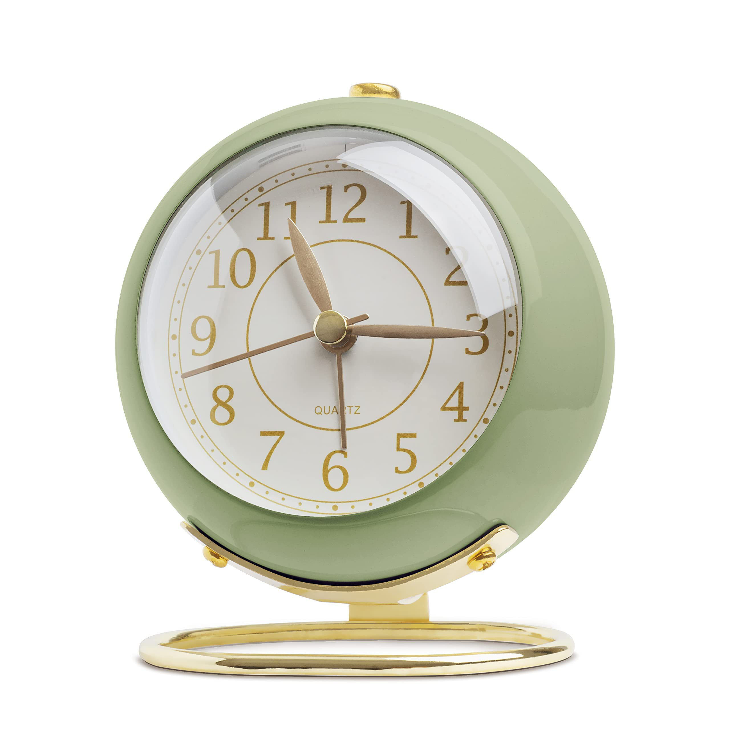 Mercer41 Classic Non-Tick Desktop Alarm Clock Small Desk Clock With ...