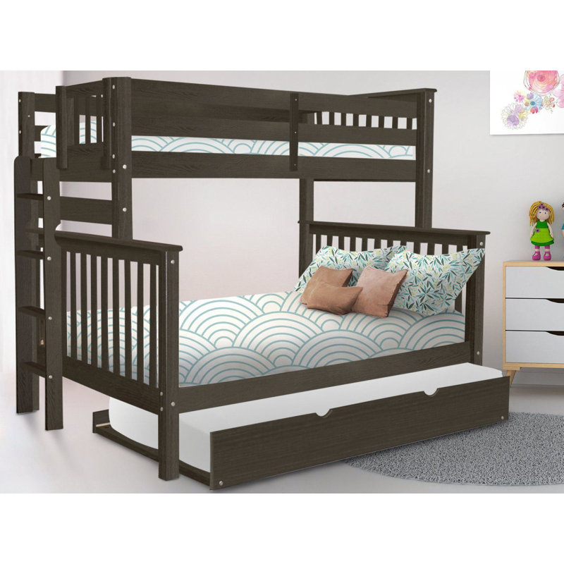 Harriet Bee Treva Twin over Full Solid Wood Standard Bunk Bed with ...