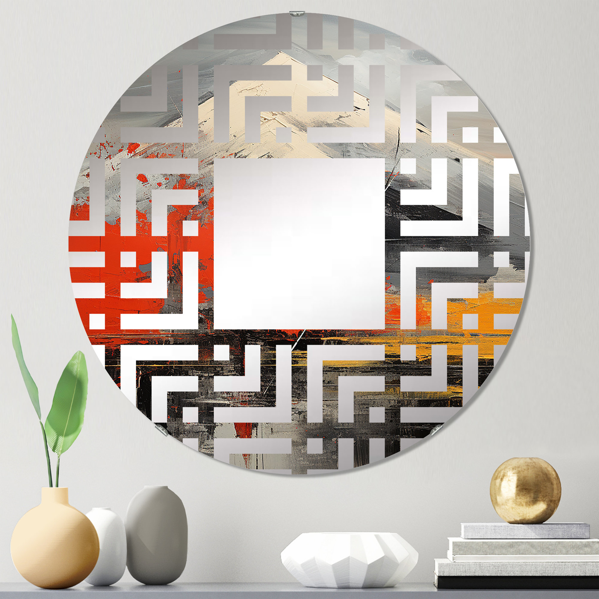 Design Art Volcano Volcanic Explosion V - Maze Decorative Mirror|Round ...
