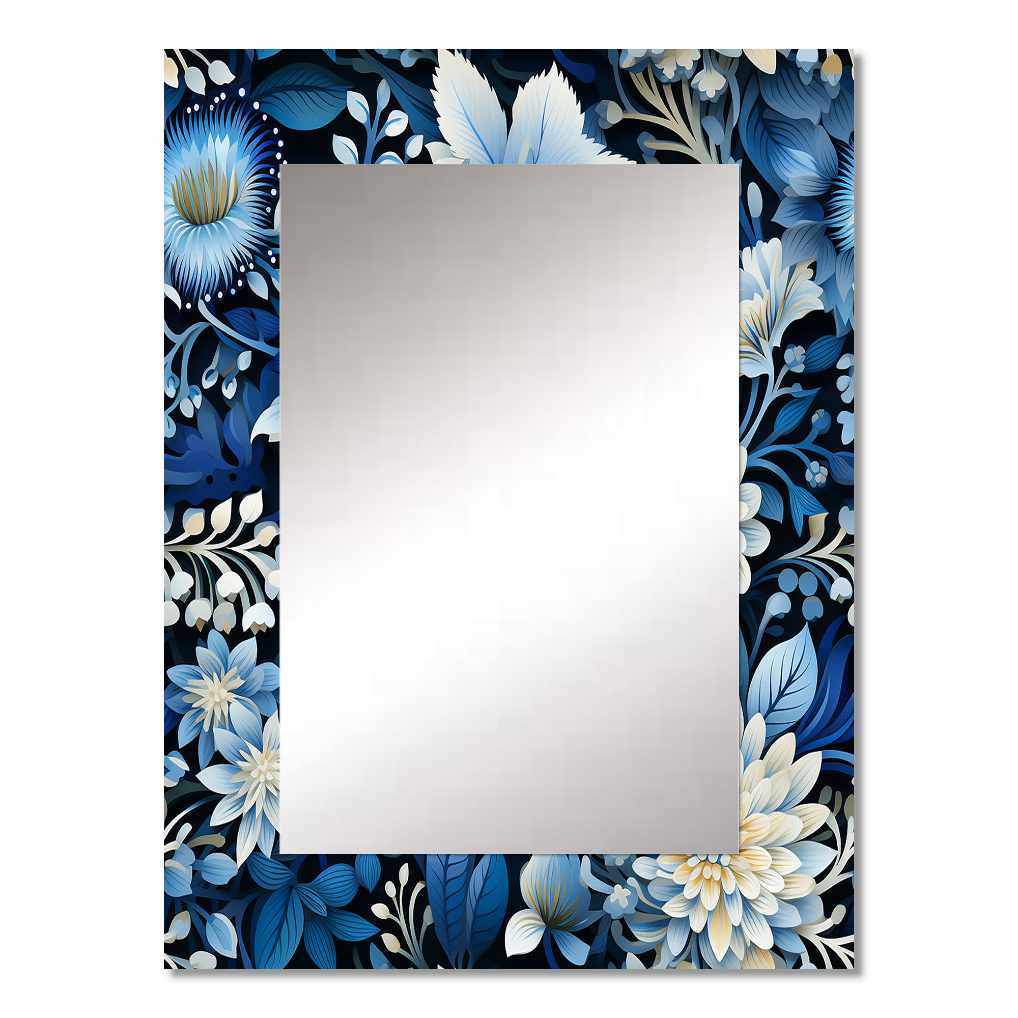 Dakota Fields Russian Blue And White Flowers Reflections - Botanical ...