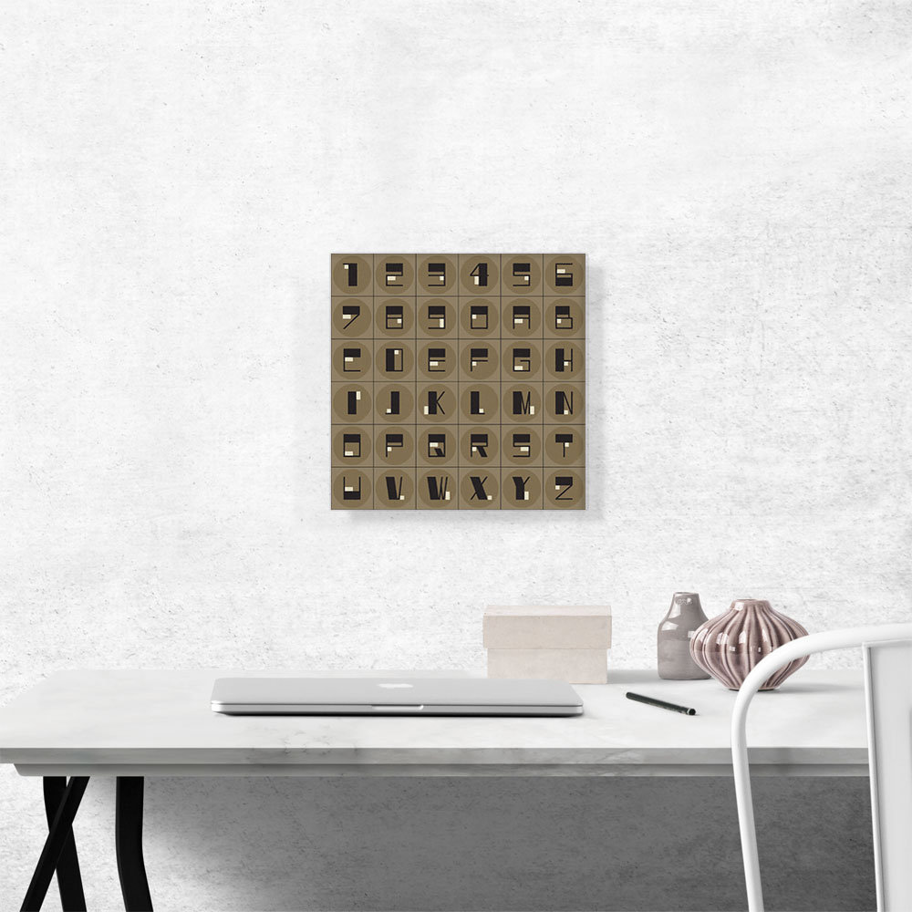 ARTCANVAS Beige Black Mid Century Modern Full Alphabet - Wrapped Canvas ...