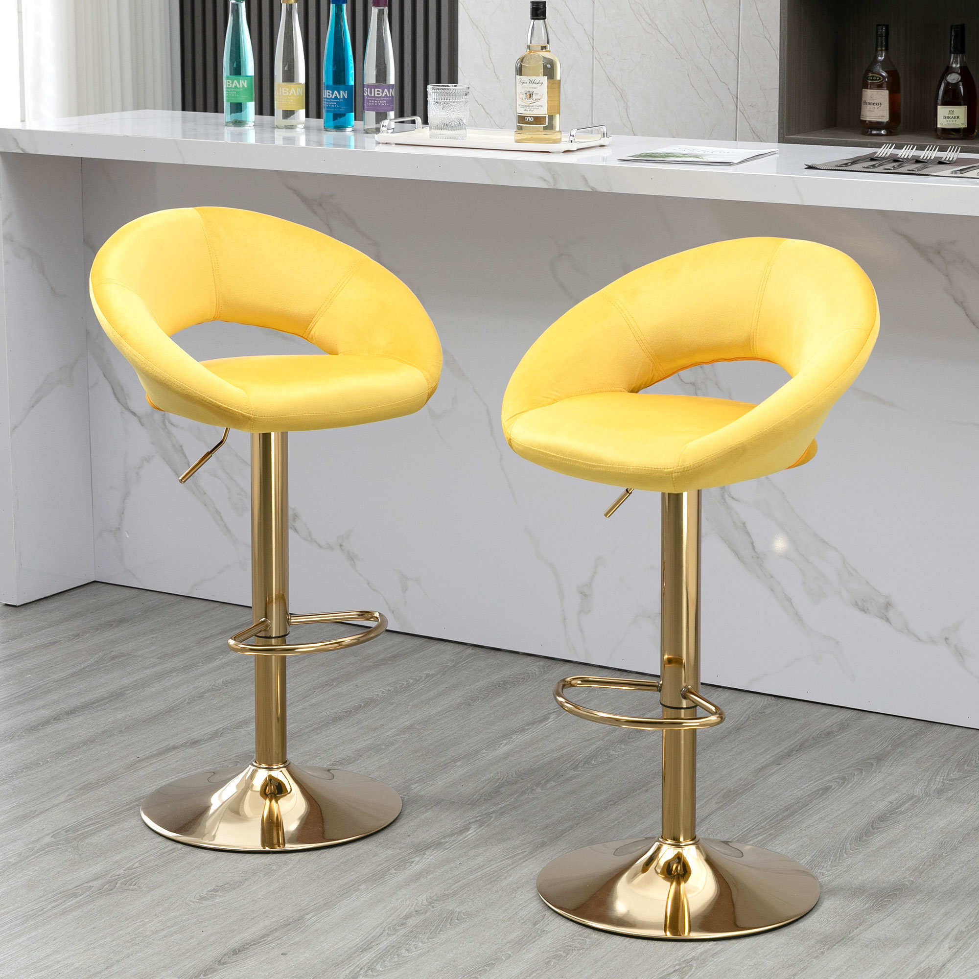 Everly Quinn Abigal Adjustable Modern Dining Chairs,Counter Height Bar ...
