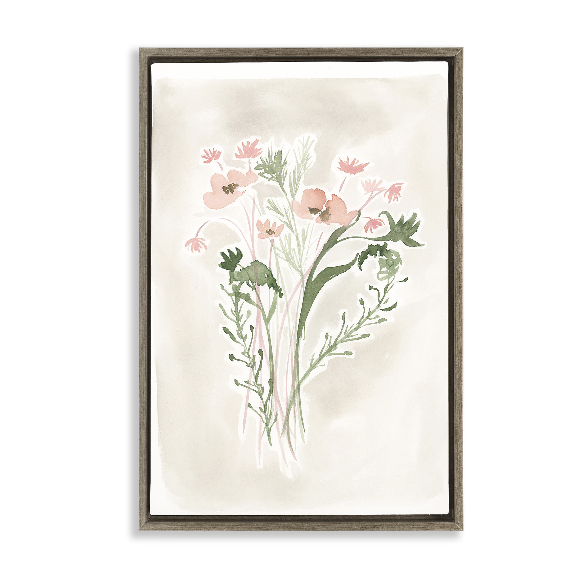 Lark Manor™ Soft Organic Florals Framed Floater Canvas by Lucille Price ...
