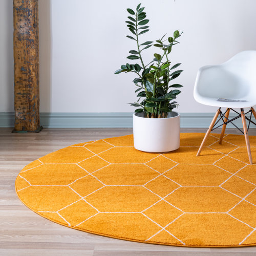 Wrought Studio Mariam Geometric Orange Area Rug & Reviews | Wayfair