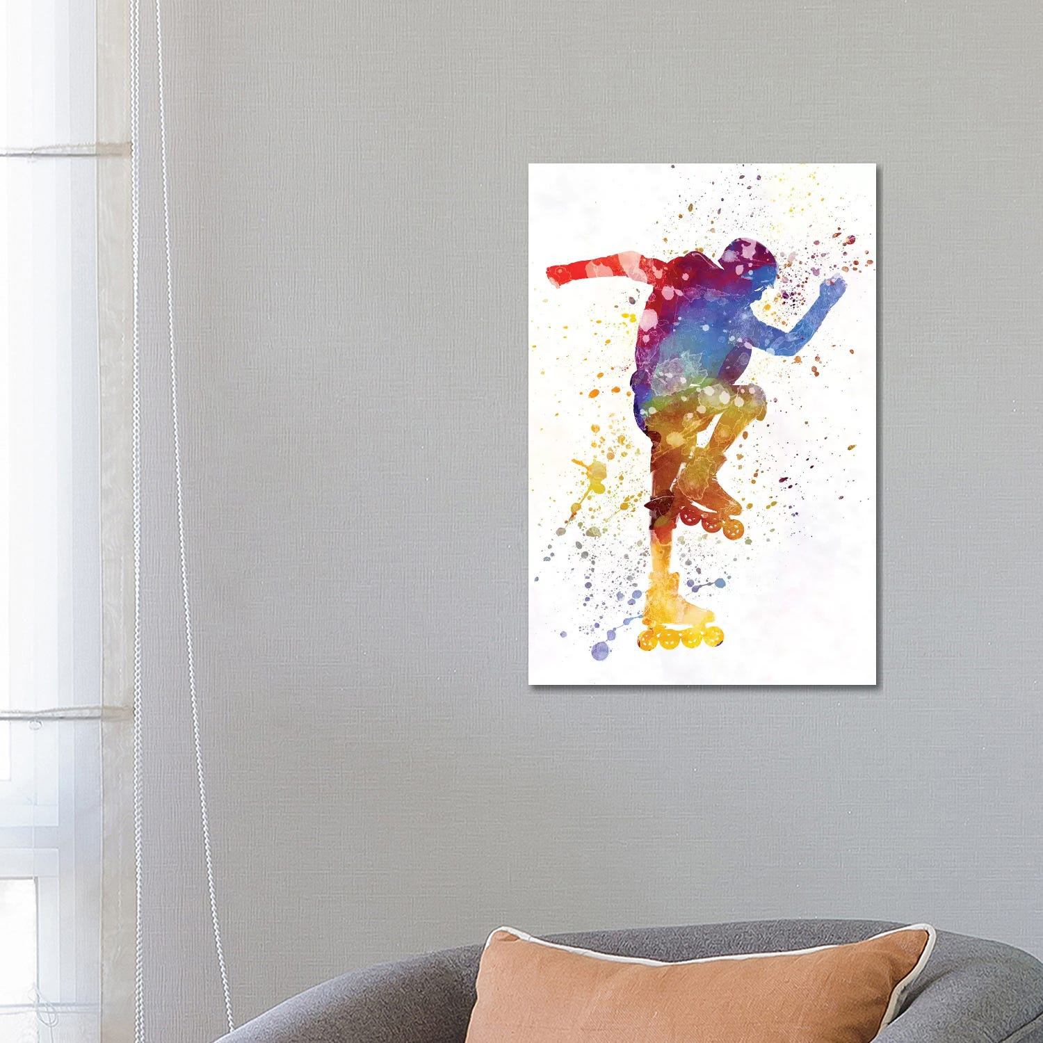 Wayfair Samples Man Roller Skater Inline in Watercolour II by Paul ...
