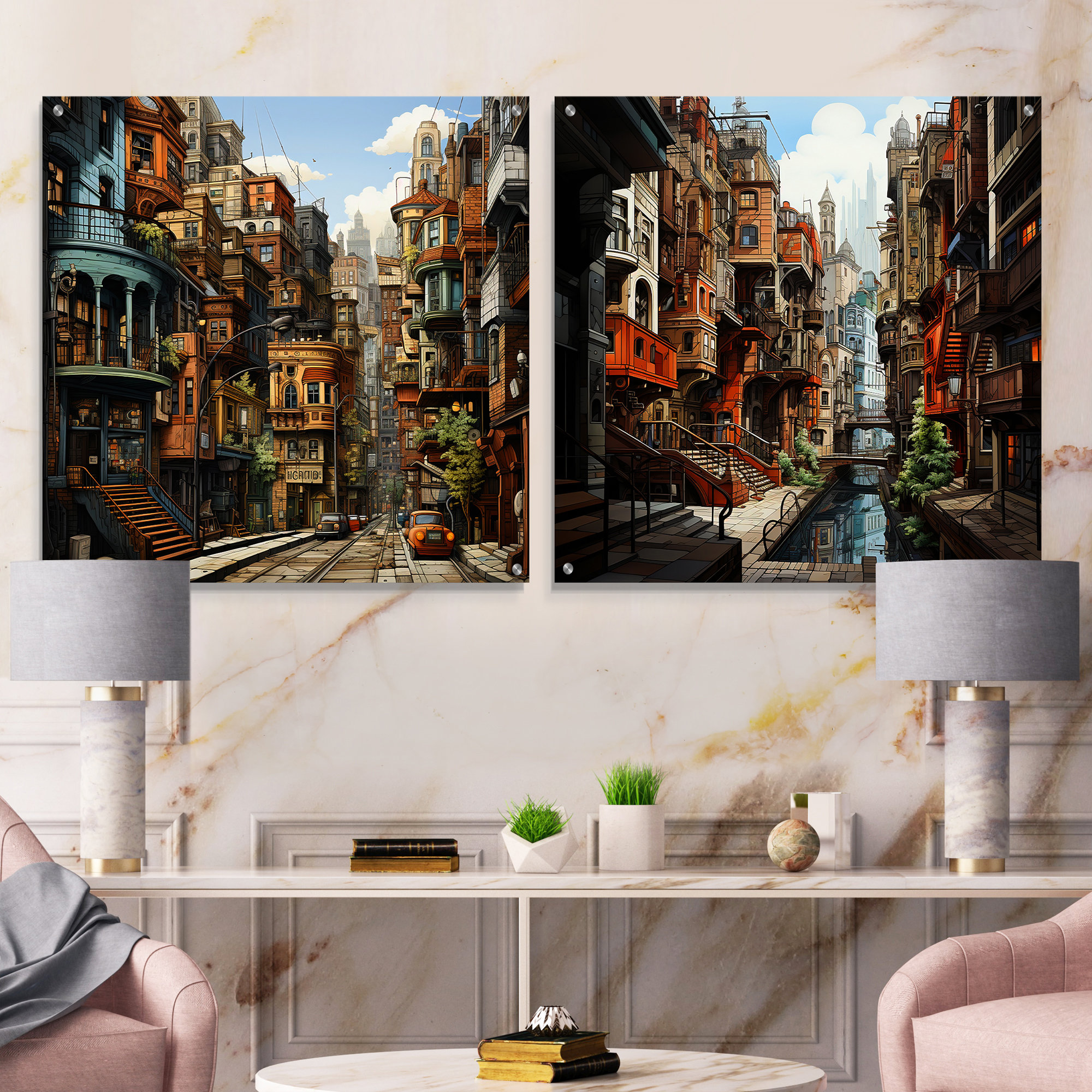 Lark Manor Analytic Drawing Of A City Buildings - City Buildings ...