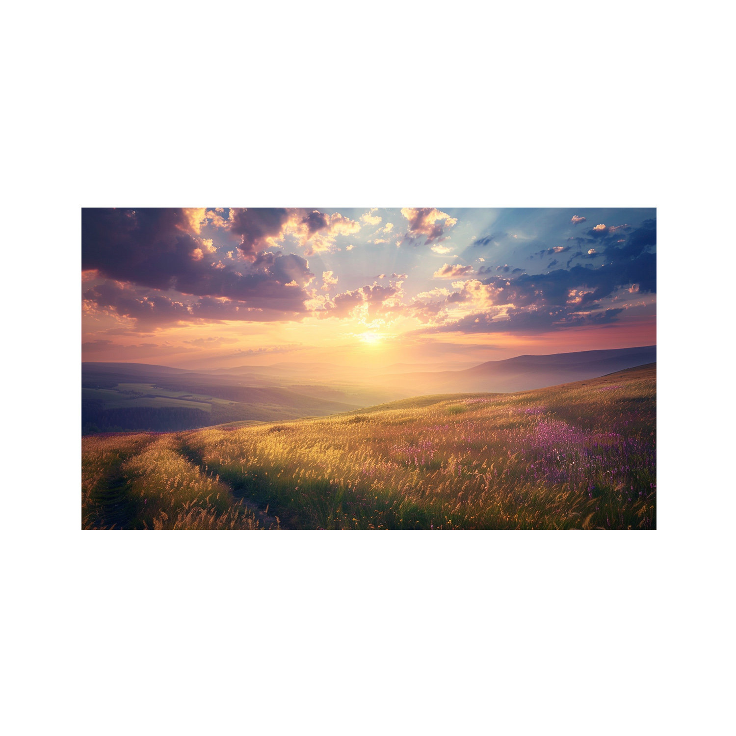 Rosecliff Heights Fields of Light -Mountain Flower Path at Sunset by ...