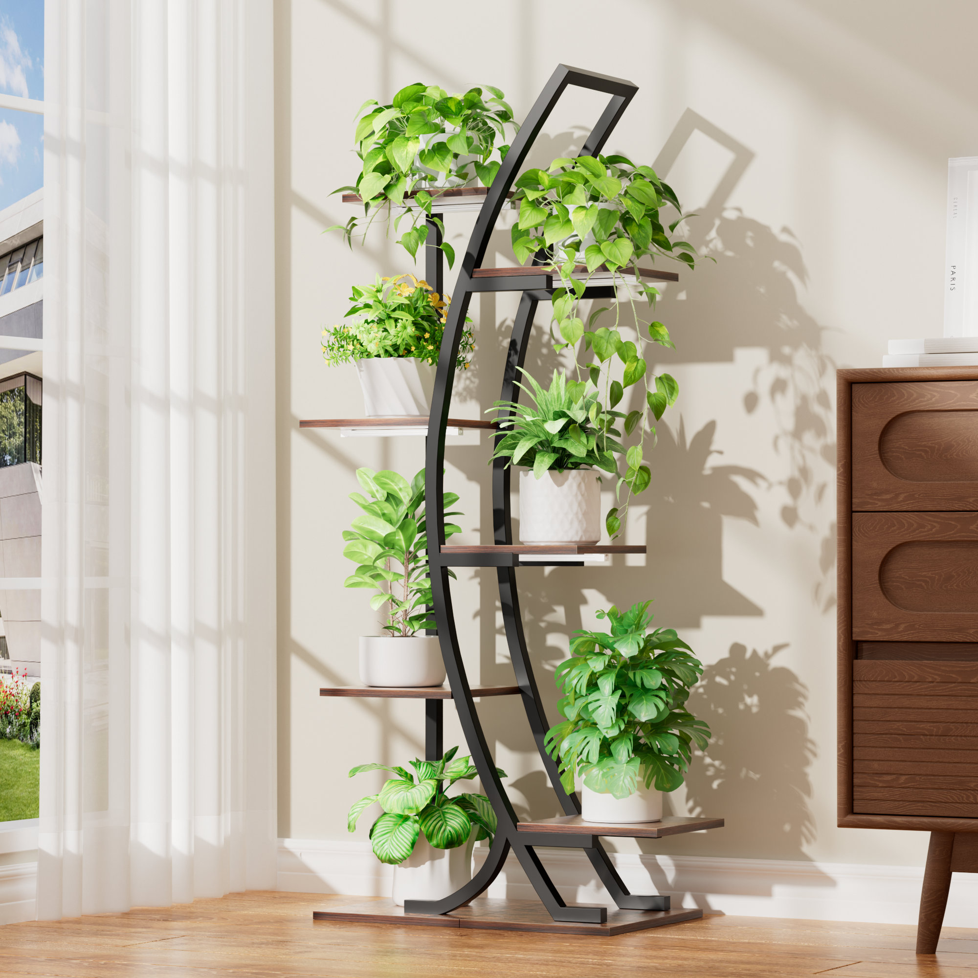 17 Stories 47.7" Plant Stand Indoor with Grow Lights - -Tier Corner ...