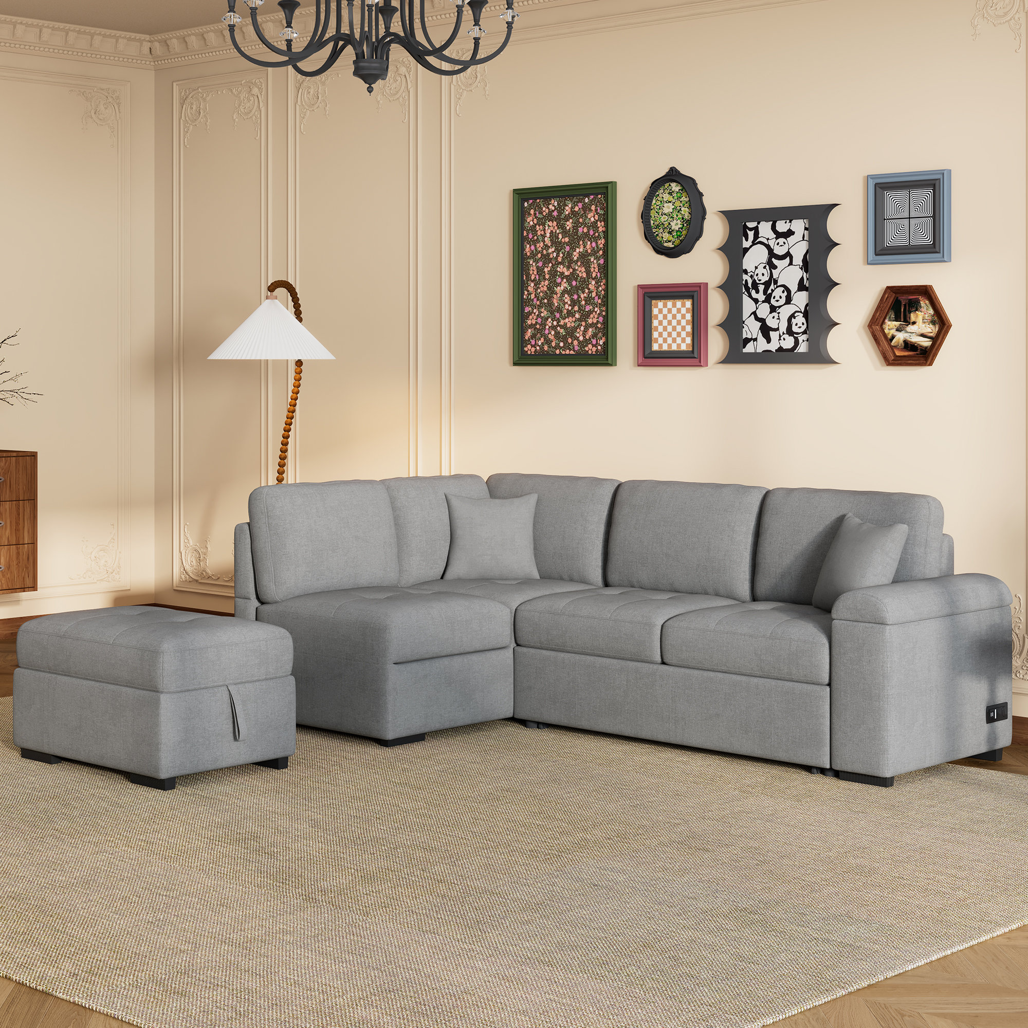 Latitude Run® Hertzog 87.5 Large Size Sleeper Sofa Pull Out Couch ...