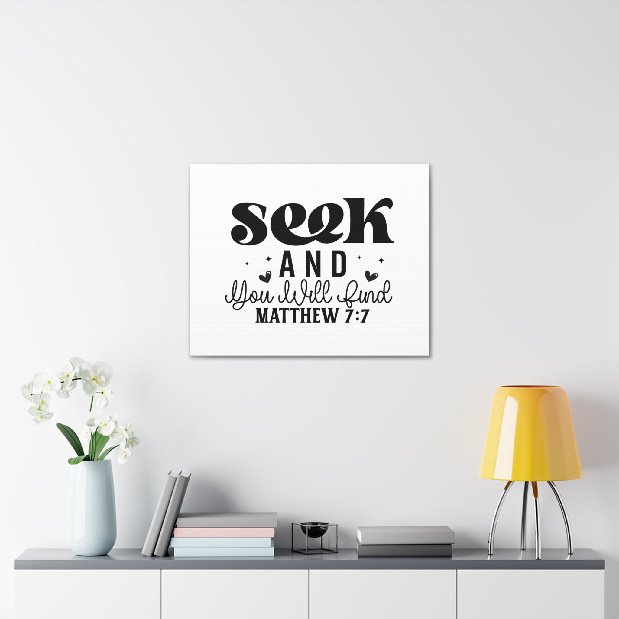 Trinx Matthew 7:7 Seek and You Will Find Bible Verse Canvas Christian ...