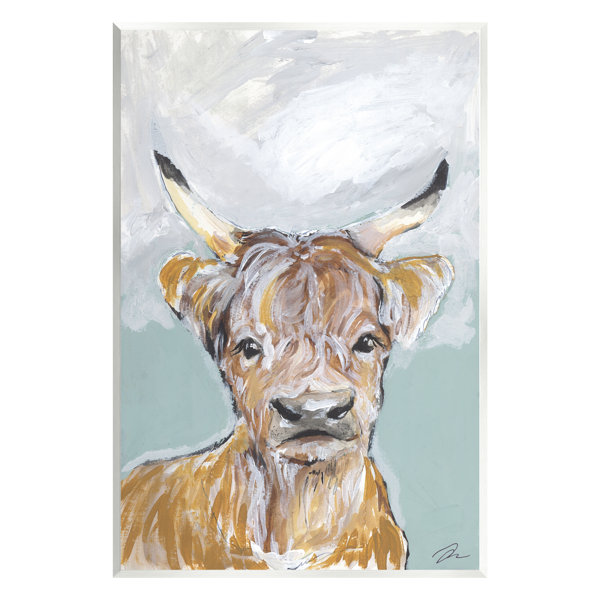 Stupell Industries Rural Farm Cattle Brushed Painting On MDF by Jessica ...