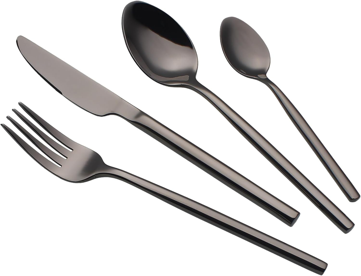 Hokku Designs 24-Piece Stainless Steel Flatware Set, Mirror Polished ...