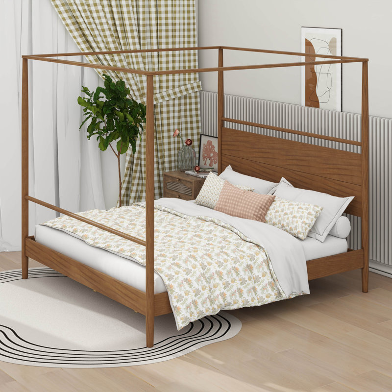 Latitude Run® Tinslee King Size Canopy Bed Frame | Wayfair