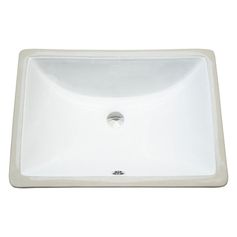 MSI 13.75'' Porcelain Rectangular Undermount Bathroom Sink with ...