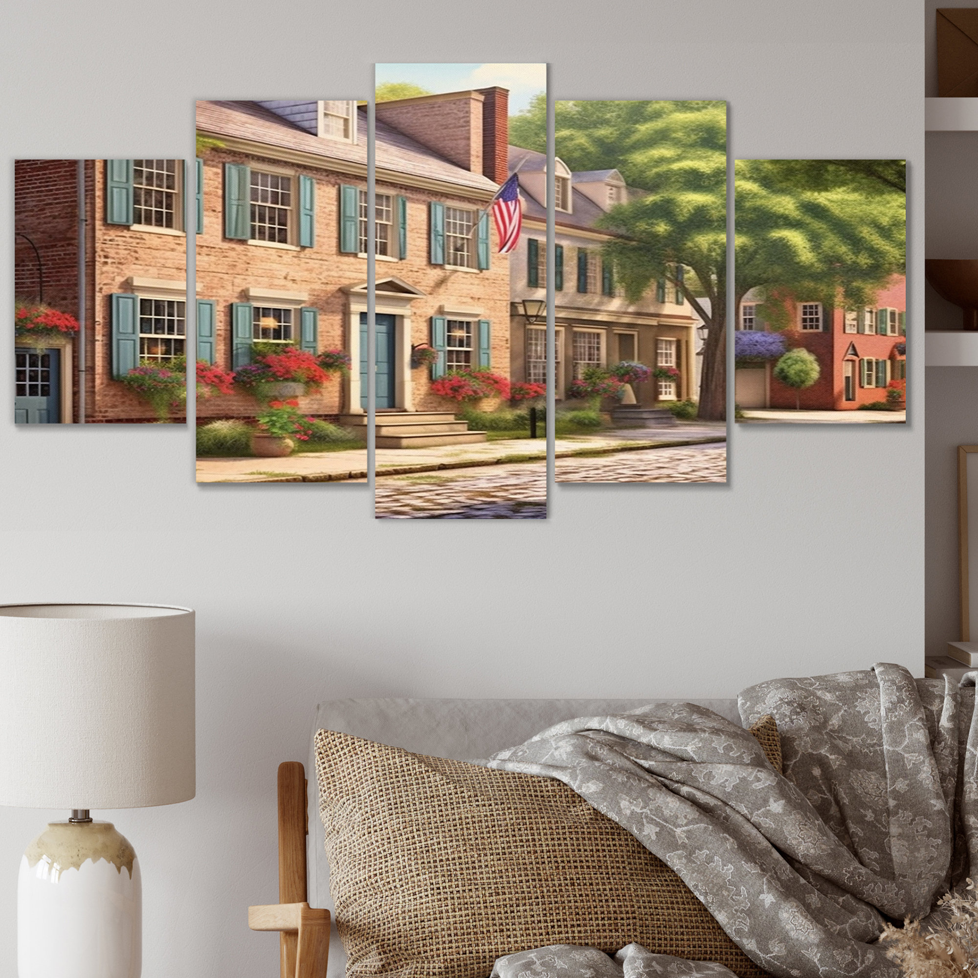 Design Art Delaware 1950S Village I - Delaware Metal Wall Decor Set ...