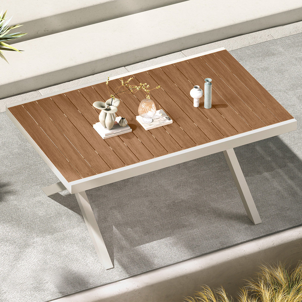 Gracie Oaks Aluminum And Steel Heated Transfer Extendable Dining Table ...