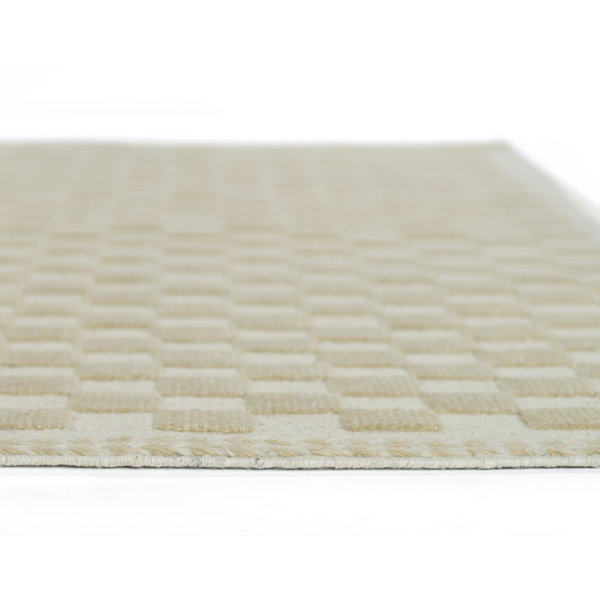 AllModern Azle Checkered Handmade Flatweave Wool Area Rug in Beige/Tan ...
