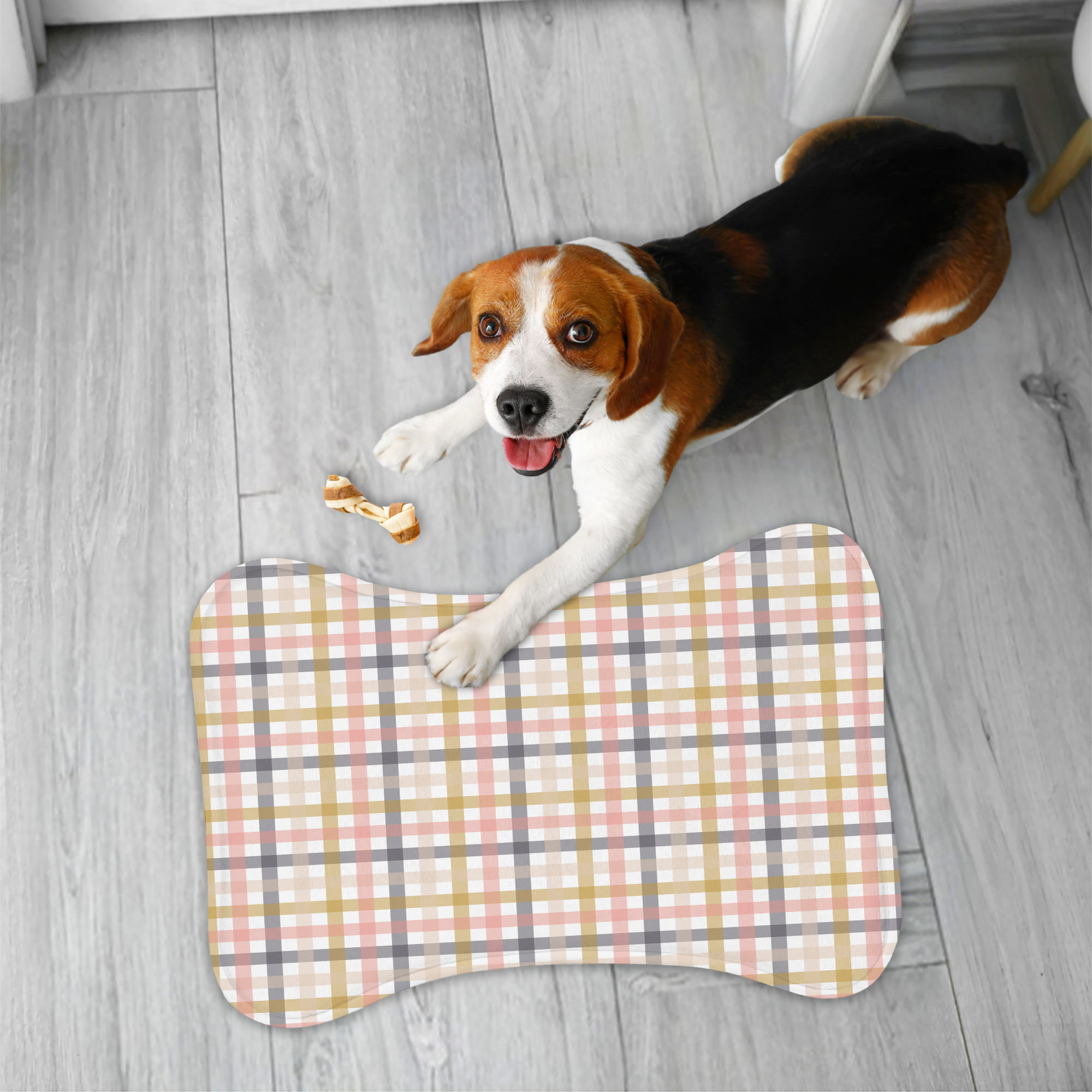 MentionedYou Pink Gold Dream - 1 Piece Bone Shape Feeding Mat Anti-Skid ...