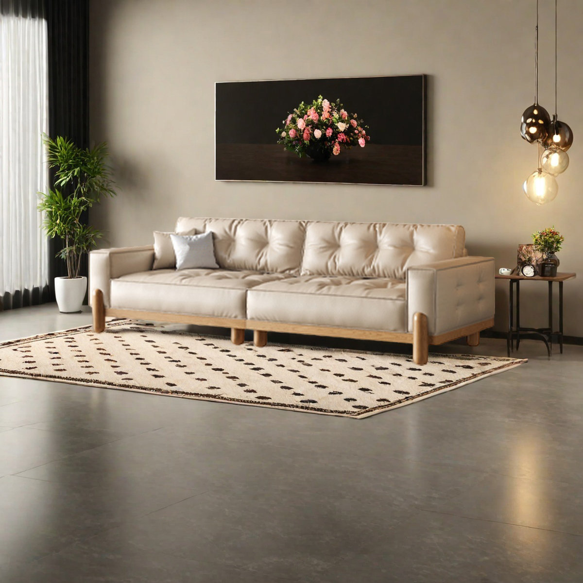 Merting Minimalist Vintage Solid Wood High-Leg Sofa | Wayfair