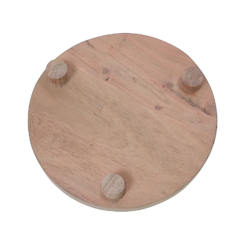 iH casadécor Acacia Wooden Round Table Riser Medium | Wayfair