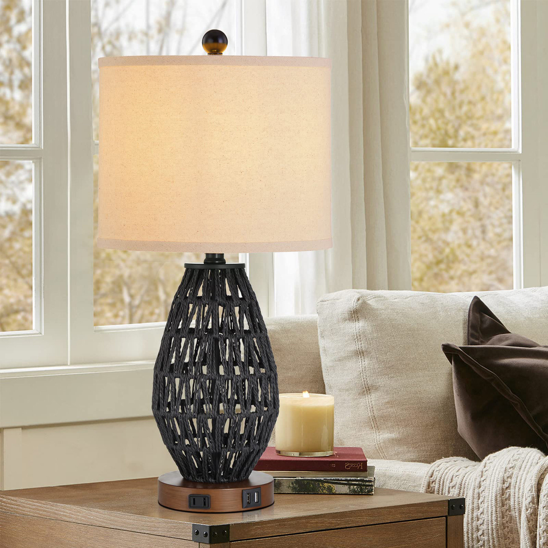 Corrigan Studio® 3 Way Dimmable Bedside Lamps For Bedroom Set Of 2 ...