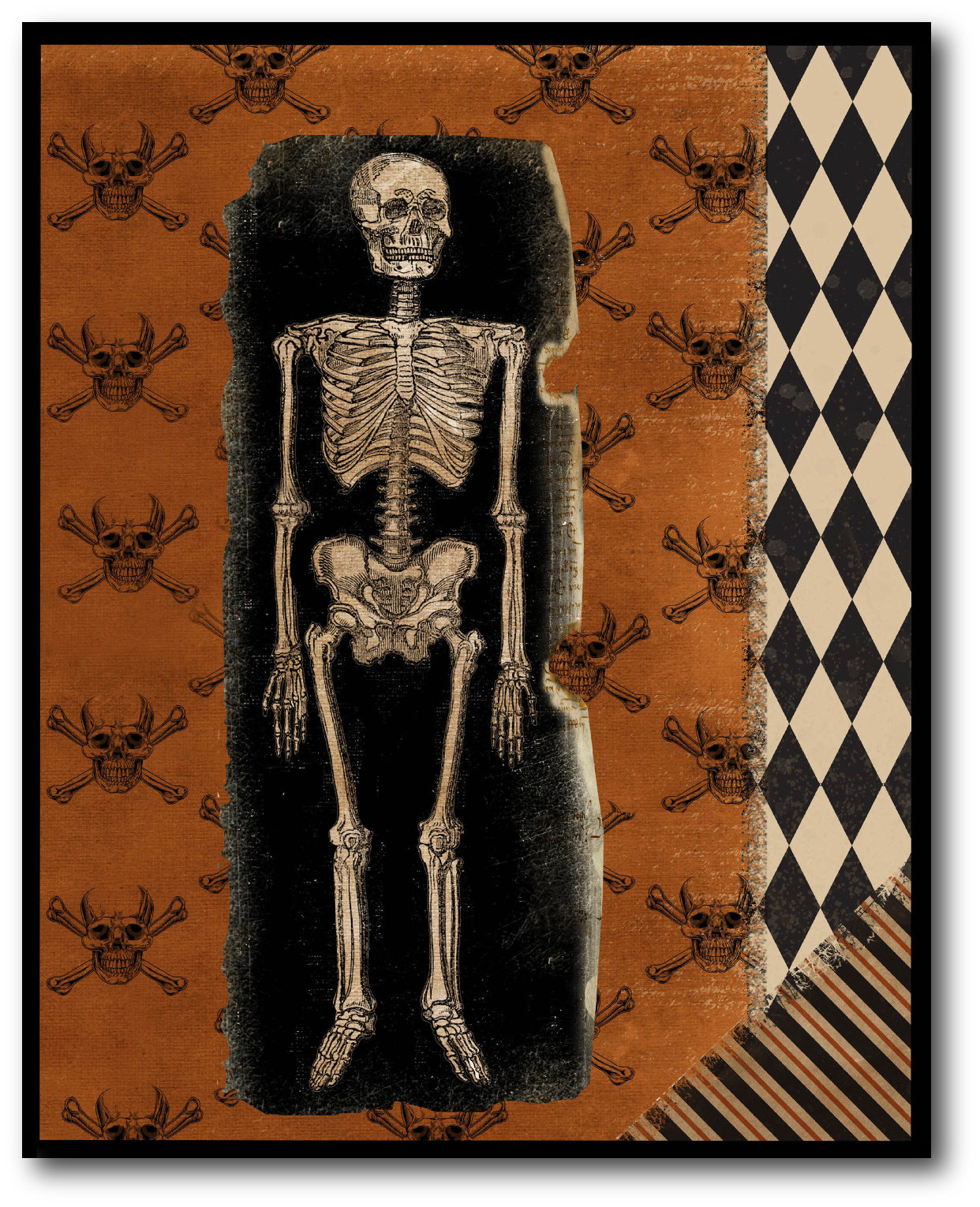 The Holiday Aisle® Skeleton - Wrapped Canvas Graphic Art Print | Wayfair