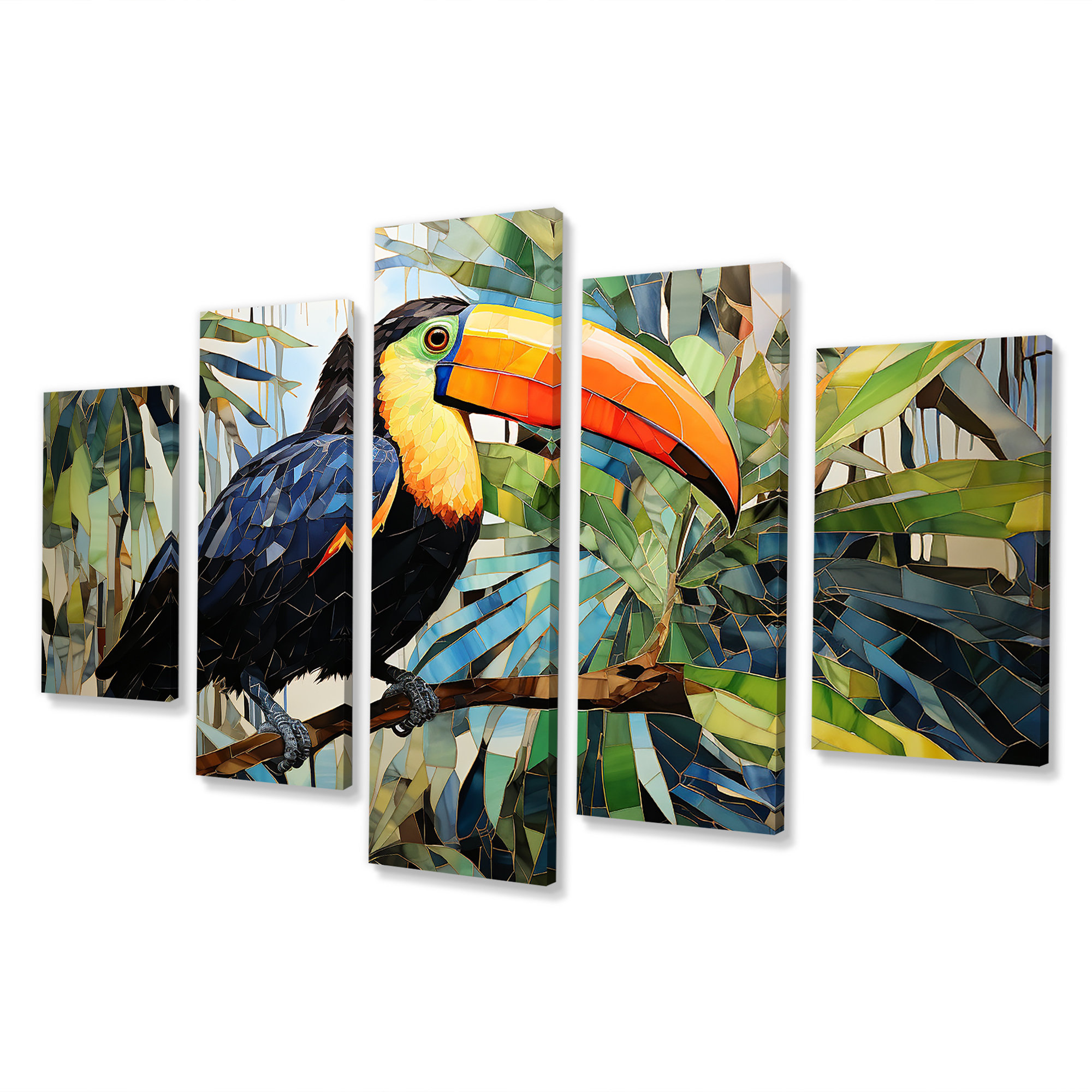 Bay Isle Home™ Yellow And Green Toucan Mosaic III - Toucan Multipanel ...
