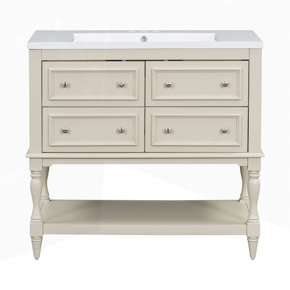 Alcott Hill® Bathroom Vanity Cabinet with Sink Combo Set Free Standing ...