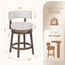 Winston Porter Swivel Upholstered Counter Bar Stool with Solid Wood ...