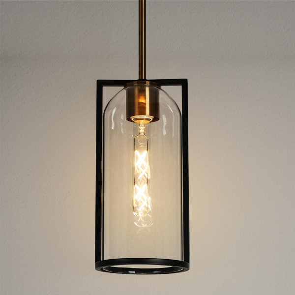 17 Stories Sandrell 1 - Light 6 inches Gold/Black Mini Pendant ...