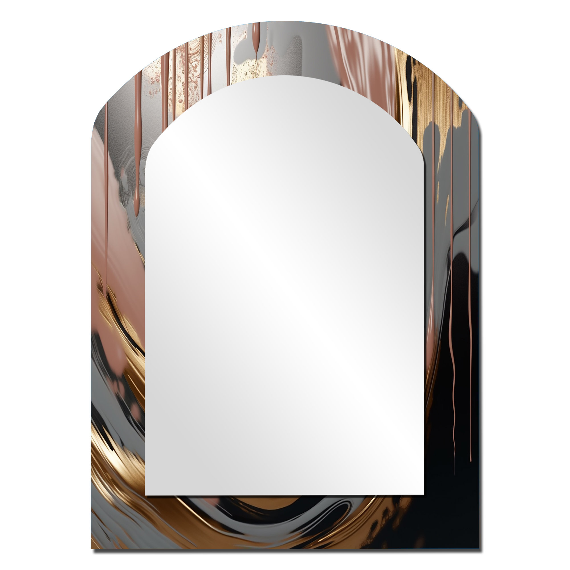 Mercer41 Abstract Golden and pink infinity rivers III - Liquid Ink Arch ...