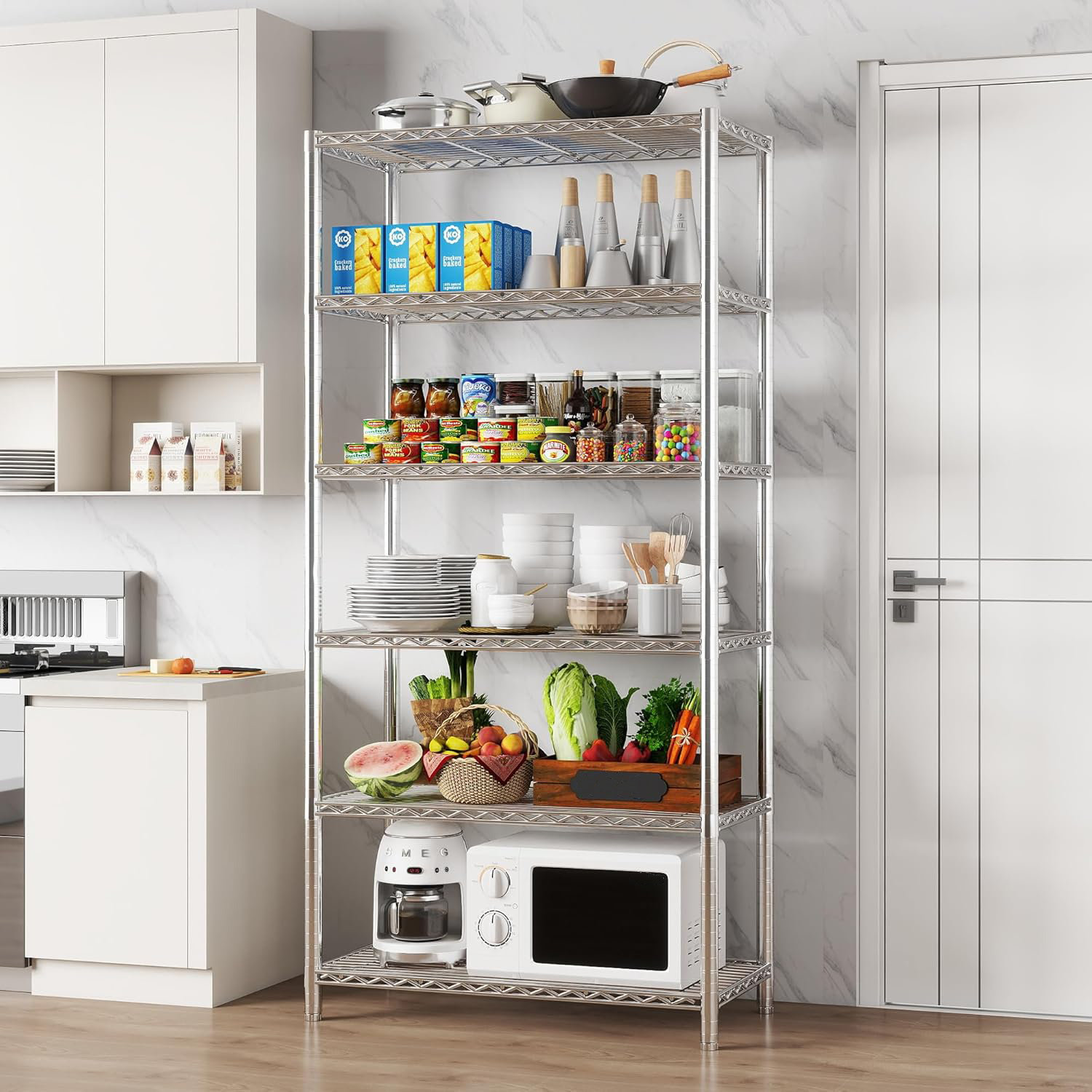 Orren Ellis 6-Shelf Shelving Unit, Changeable into 2 of 3-Shelf Units ...