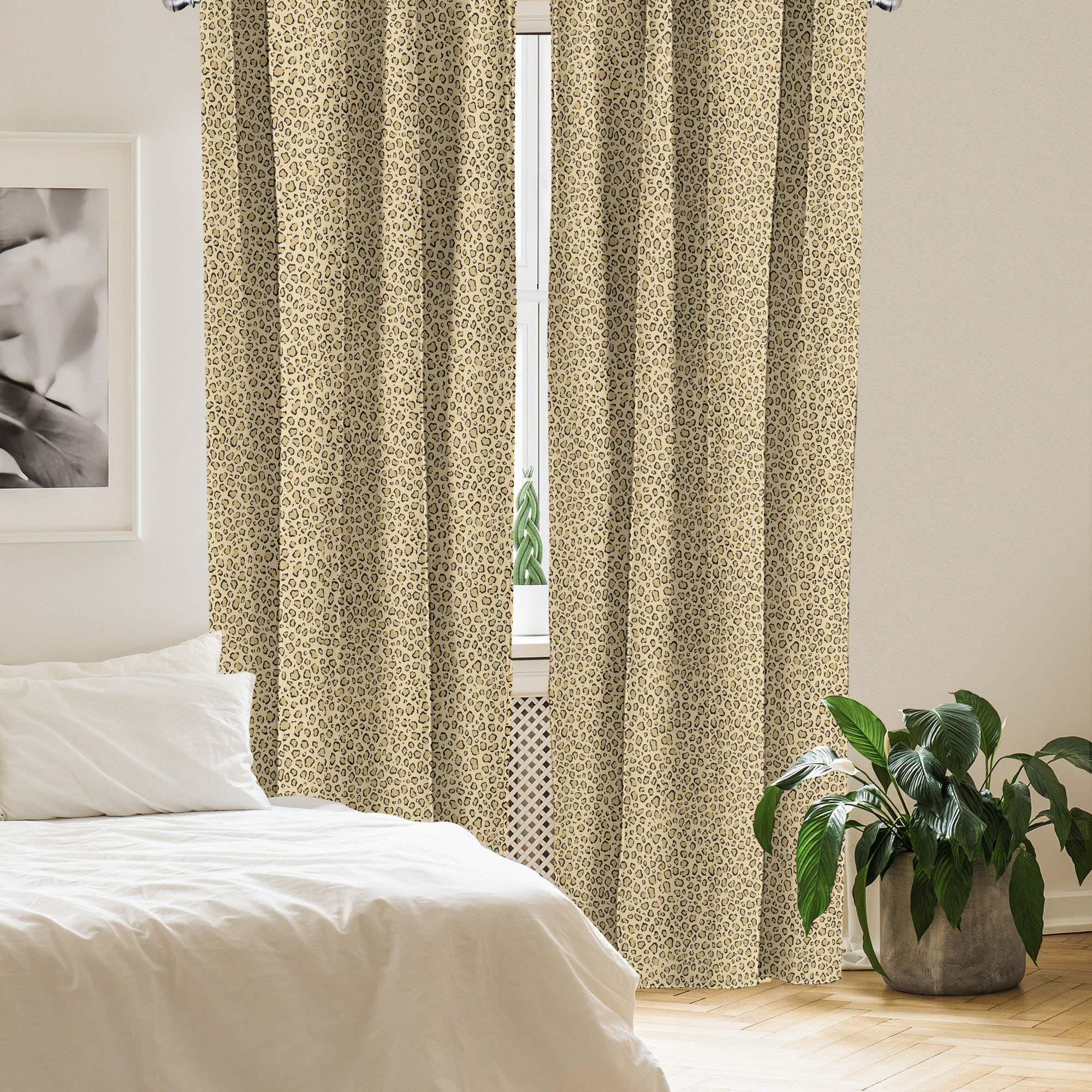 East Urban Home Safari 4-Panel Curtains, Animal Skin Round Blemishes ...