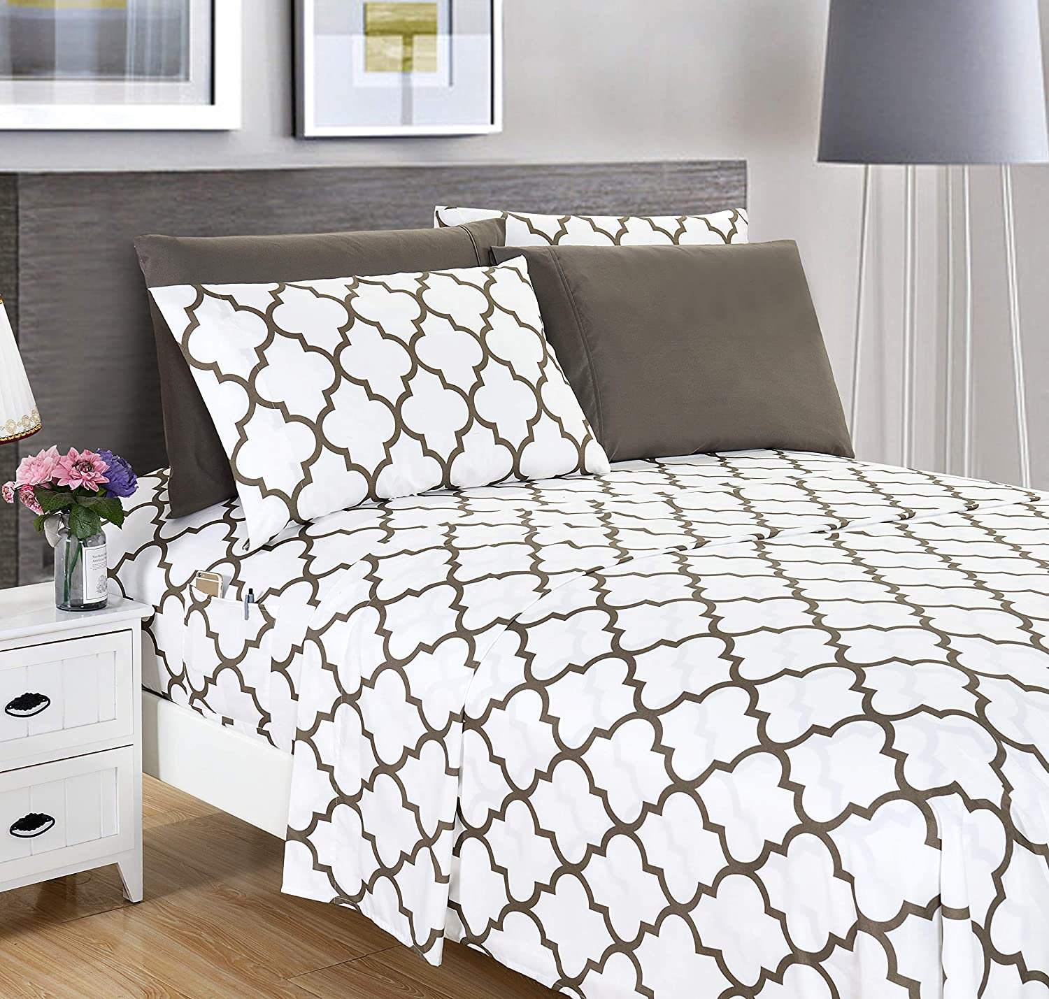 ELEGANT COMFORT Luxury Soft Geometric Sheet Set & Reviews | Wayfair