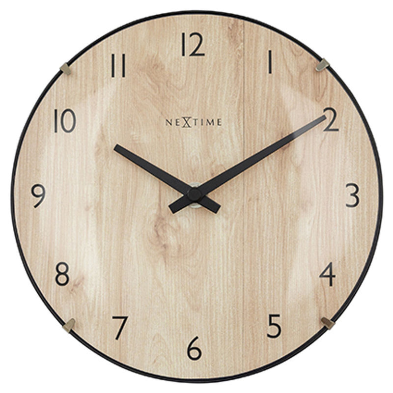 Nextime Edge Wood Mini Table or Wall Clock Light Wood | Wayfair.co.uk